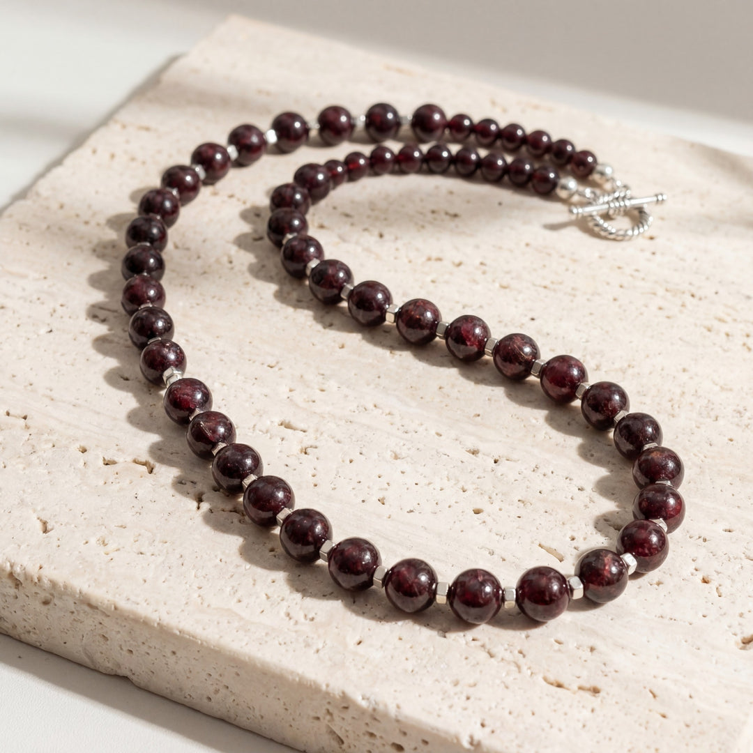 Crystal Necklaces for Her - Garnet Energy Necklace with Sterling Silver ...